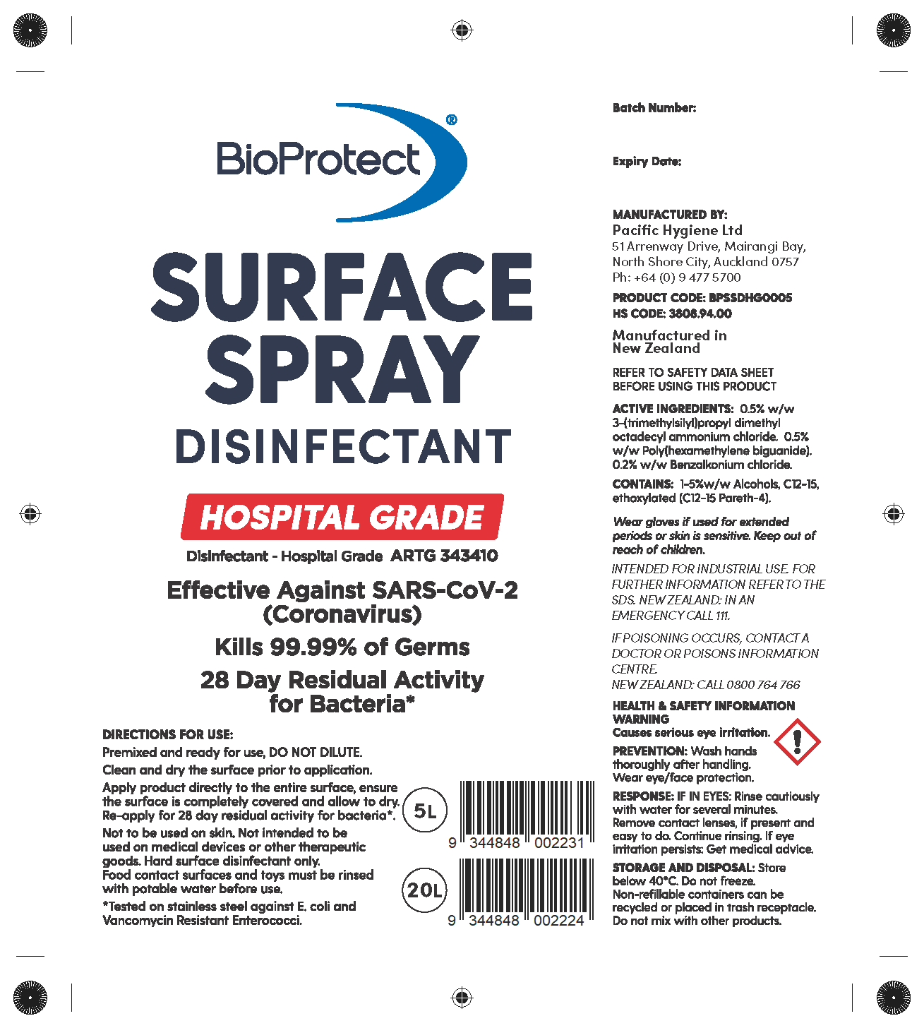 BioProtect Surface Spray Disinfectant – Core Hygiene